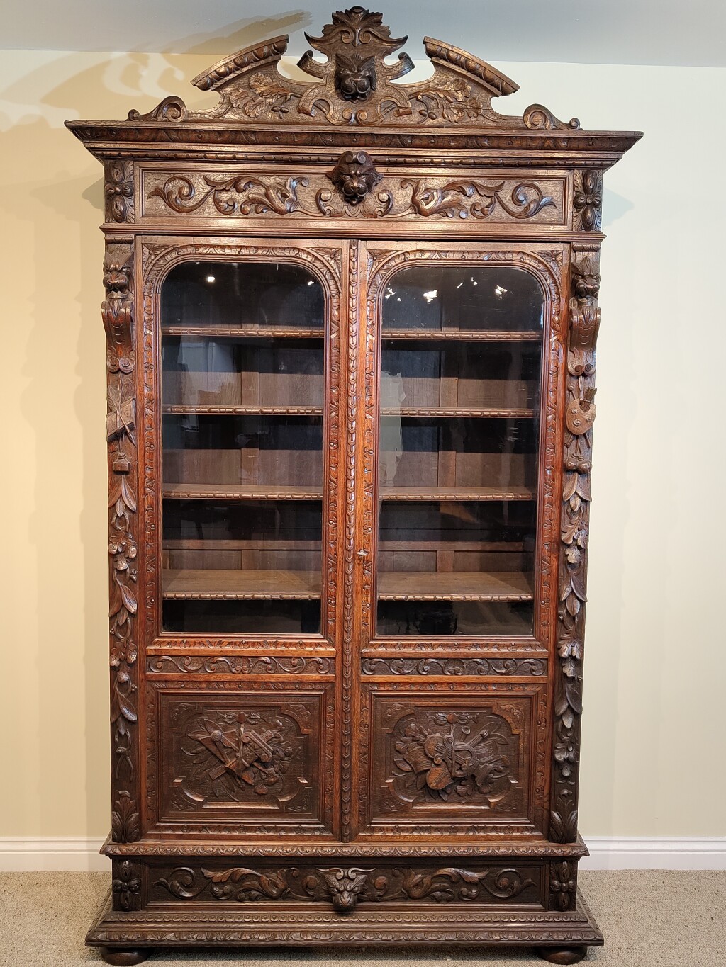 Masonic Renaissance Revival Bookcase