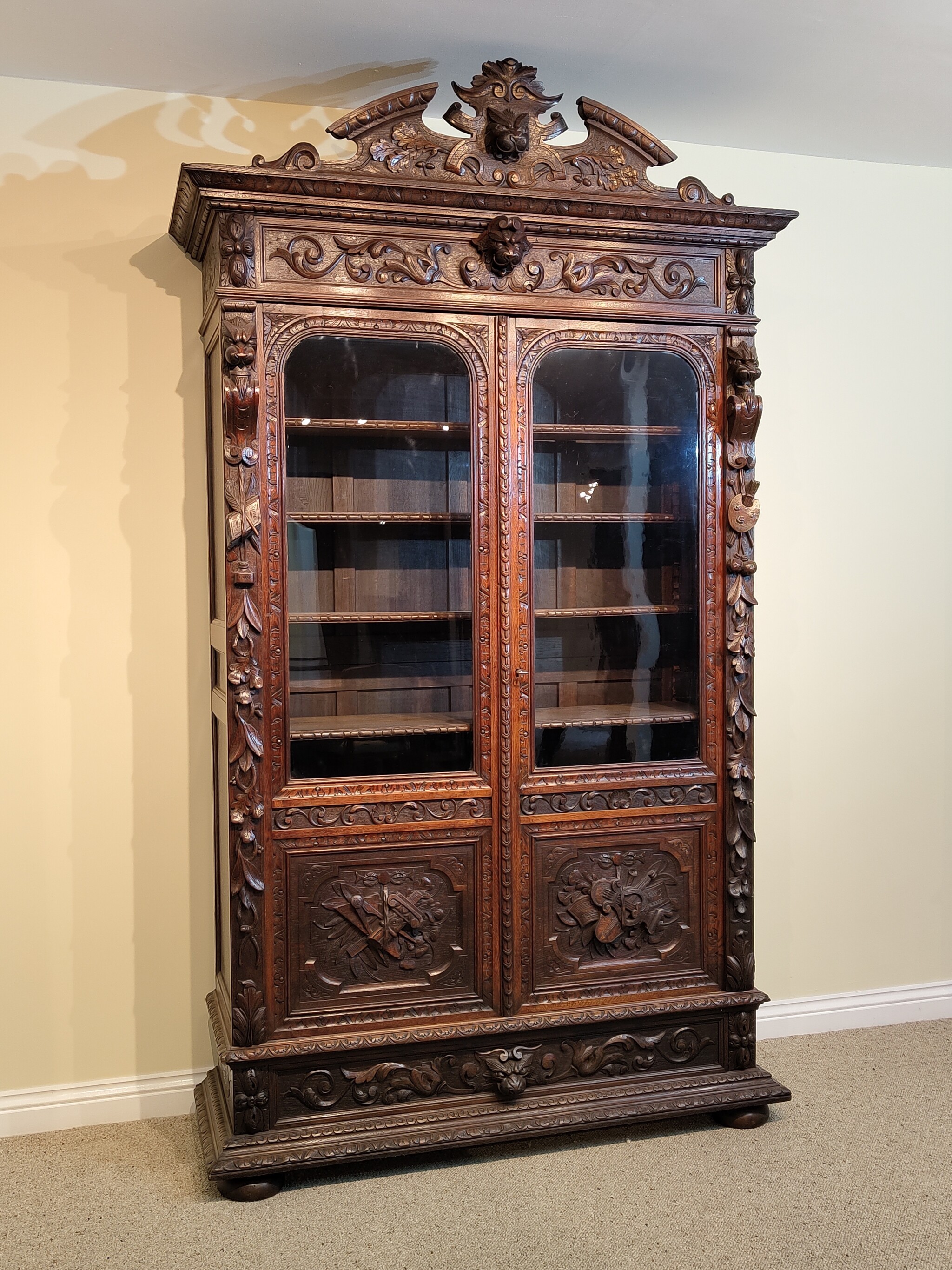 Masonic Renaissance Revival Bookcase