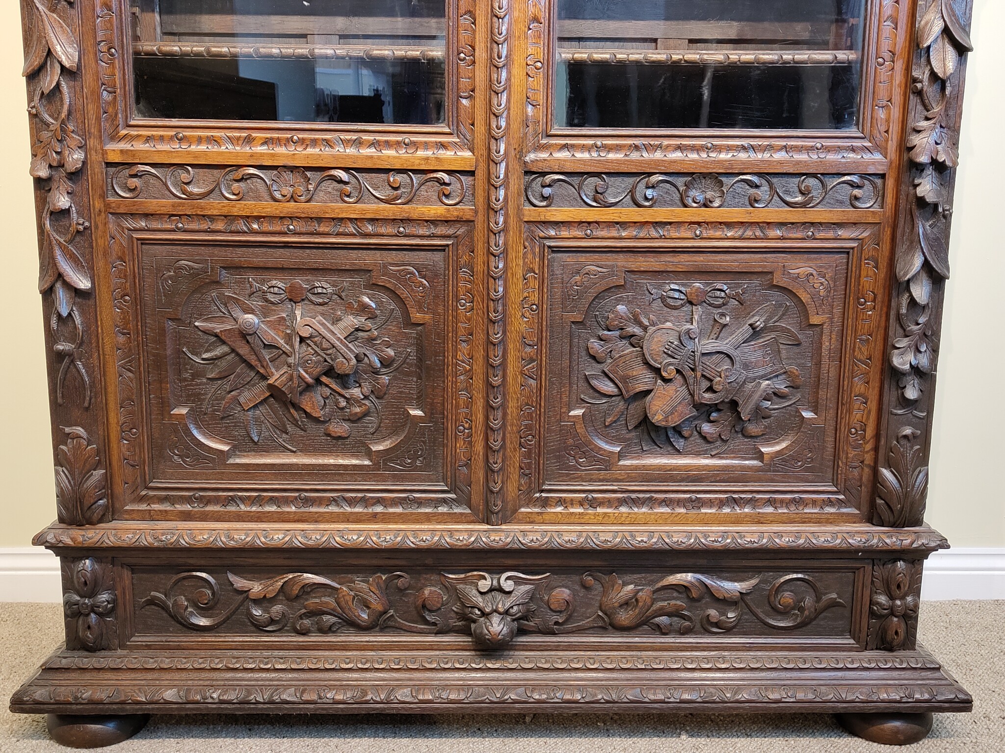Masonic Renaissance Revival Bookcase